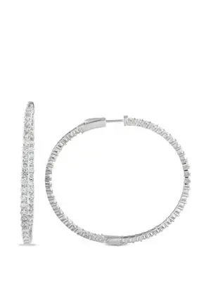 LB EXCLUSIVE Diamond Hoop Earrings - Silver