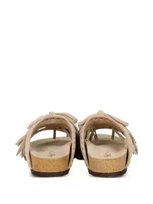 Elena Iachi Fringed Studded Sandals
