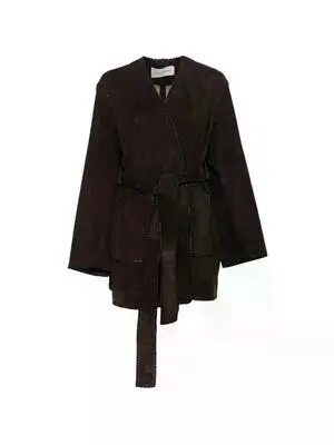 Nour Hammour Anika Suede Tie-waist Jacket