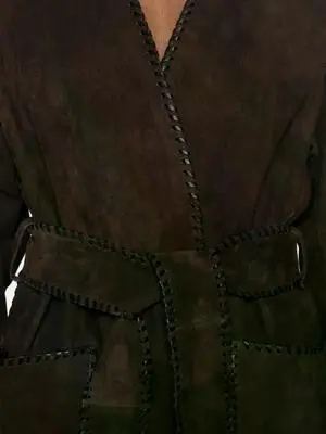 Nour Hammour Anika Suede Tie-waist Jacket