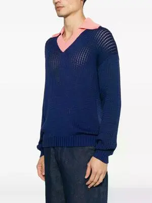 Fendi V-neck Collared Sweater