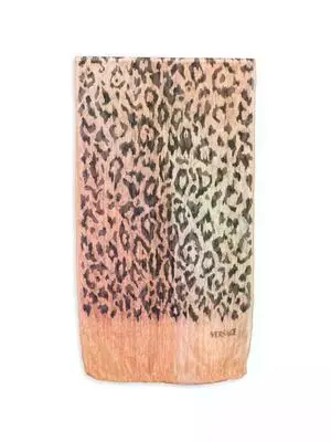 Versace 1990s Animal-print Scarf Brown
