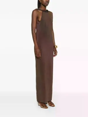 Cult Gaia Maxi Cassidy Dress With Braided Straps - Brown