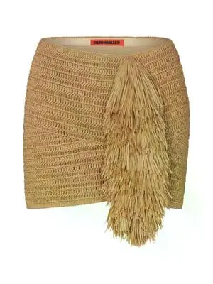 SIMONMILLER Woven Mini Skirt With Pompom Detail - Neutrals