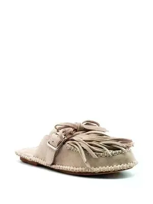 Elena Iachi Fringing Buckle Mules