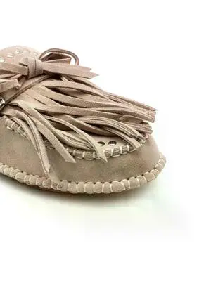 Elena Iachi Fringing Buckle Mules