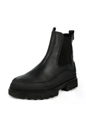 Gabor Leather Ankle Boots With Side Zip And Pull-tab