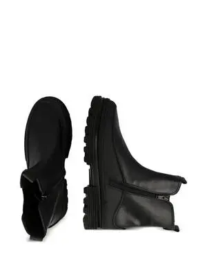 Gabor Leather Ankle Boots With Side Zip And Pull-tab