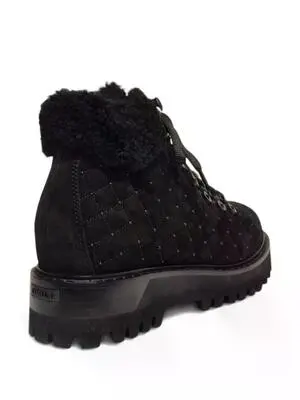 LE SILLA Quilted Lace-up Boots - Black