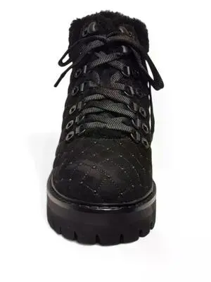 LE SILLA Quilted Lace-up Boots - Black
