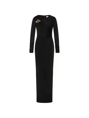 Rebecca Vallance Ruched Embellished Maxi Dress - Black