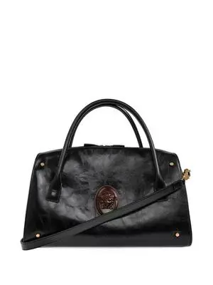 Versace Calf Leather Tote Bag - Black