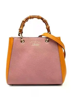 Gucci 2000-2015 Mini Bicolor Calfskin Bamboo Shopper Satchel - Pink
