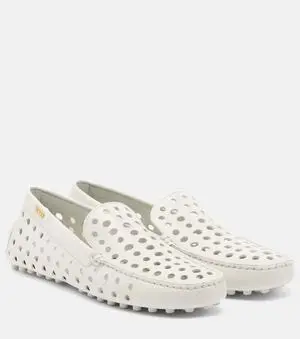 TOD'S Gommino Perforated Leather Loafers - White