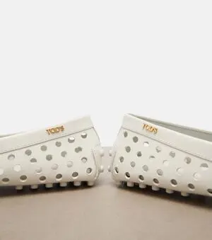TOD'S Gommino Perforated Leather Loafers - White