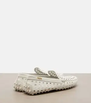 TOD'S Gommino Perforated Leather Loafers - White