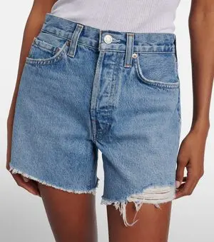AGOLDE Parker Long Distressed Denim Shorts