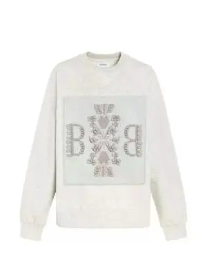 BARRIE Logo Patch Crew Neck Sweatshirt - Grey