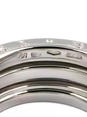 BVLGARI 18k White Gold Three Band Ring - Silver