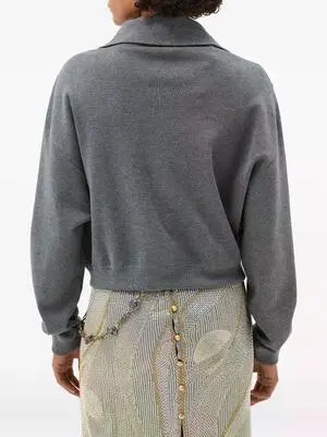 Versace Panelled Zip-up Wool Cardigan