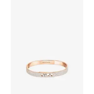 Messika Move Noa Pavé 18ct Gold Diamond Bangle Bracelet - Pink