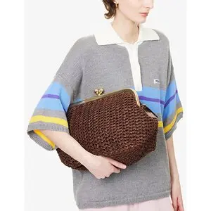 COACH Kisslock Raffia Bag