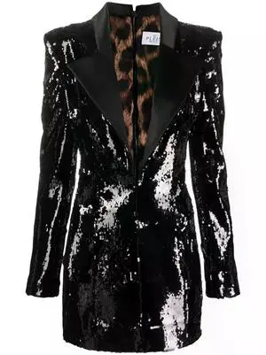Philipp Plein Sequin-embellished Fitted Blazer Dress - Black