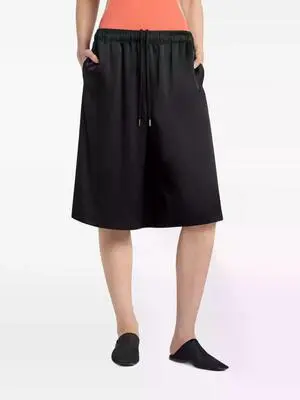 COURREGES Drawstring Shorts With Logo Detail - Black