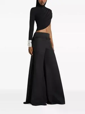 COURREGES Asymmetrical Sleeve Cropped Top
