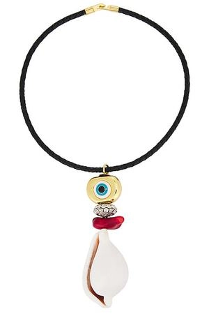 Timeless Pearly Evil Eye Charm Necklace - Multi