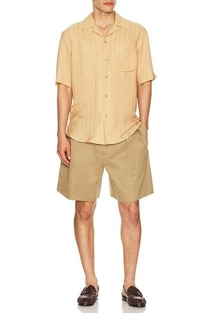 Saint Laurent Pleated Cotton Shorts