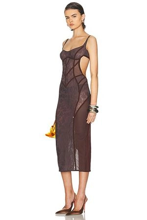 Attico Midi Lace Dress - Brown