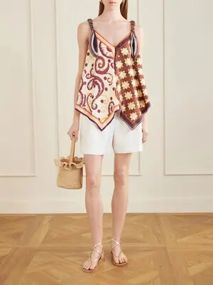 ALEMAIS Printed Silk-twill Top - Multi