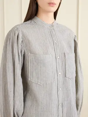 MARANT ETOILE Selvia Striped Cotton Shirt - Blue