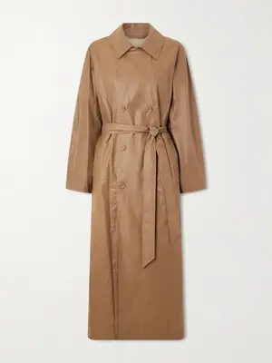 TWP Double-breasted Coated Cotton-canvas Trench Coat - Neutrals