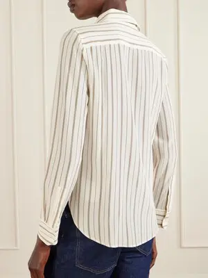 NILI LOTAN Gaia Striped Silk Shirt