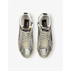 GOLDEN GOOSE Metallic-leather High-top Trainers