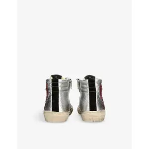 GOLDEN GOOSE Metallic-leather High-top Trainers