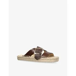 Loewe Petal Leather Espadrille Sliders