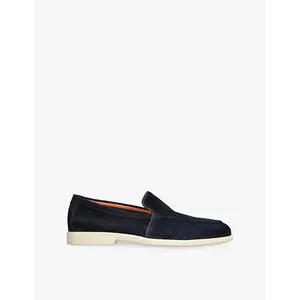Santoni Santoni Malibu Suede Loafers Navy