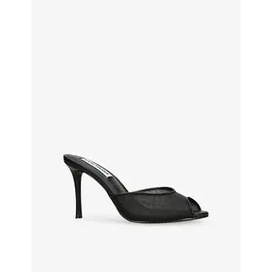 Steve Madden Mesh Heeled Mules - Black