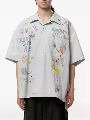 Mihara Yasuhiro Hand Drawing Print Shirt - Grey