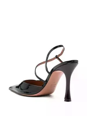 CASTAGNA Patent Leather Criss-cross Strap Pointed Toe Pumps