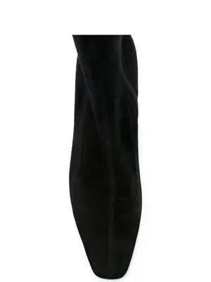 LINDA BAUMANN Suede Block Heel Pointed Toe Ankle Boots