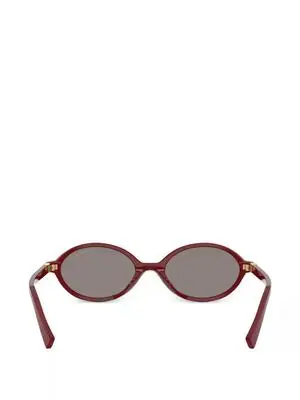 Miu Miu Oval Frame Sunglasses - Red