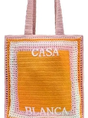 Casablanca Logo Embroidered Shoulder Bag