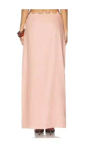 Azulu Cairo Linen Maxi Skirt - Rose