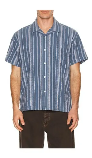 Obey Hugh Woven Shirt In . Also - Blue