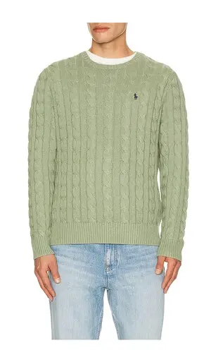 Polo Ralph Lauren Cable Knit Crewneck Pullover - Green