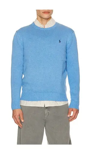 Polo Ralph Lauren Embroidered Logo Crewneck Sweater - Royal